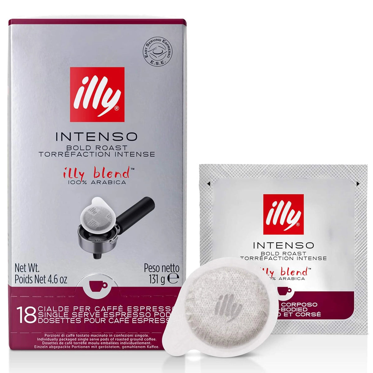 illy Intenso Bold Roast Espresso E.S.E Pods, 18 Pack – ECS Coffee