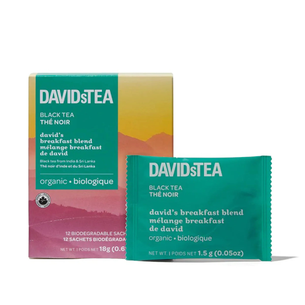 DavidsTea David's Organic Breakfast Blend Filterbag Tea, 12 Pack – ECS Coffee
