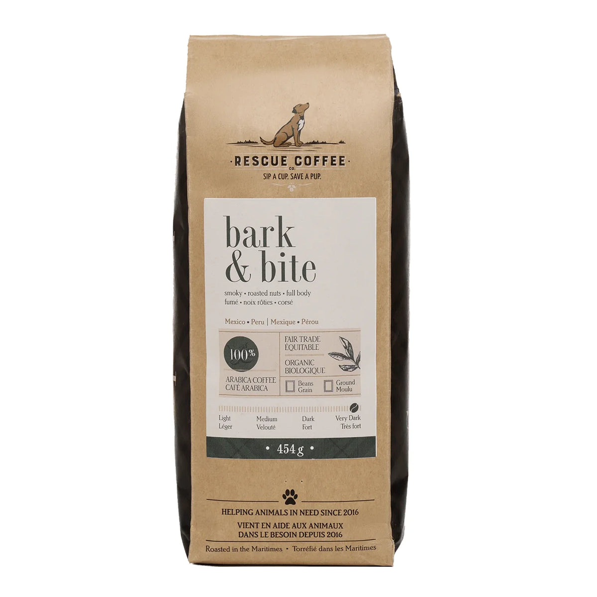 Rescue Coffee Co. Bark & Bite Whole Bean Coffee, 16 oz. – ECS Coffee