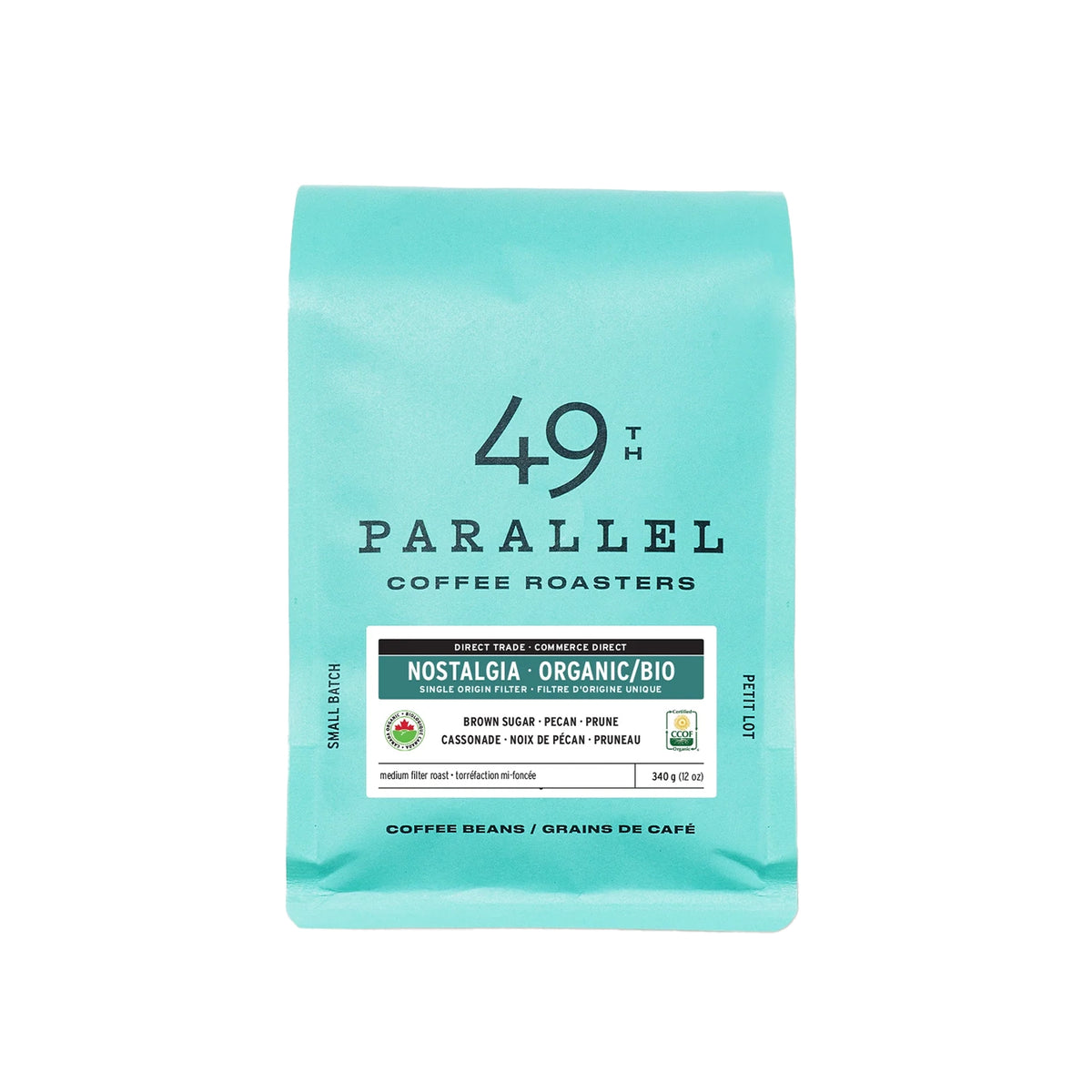 49th Parallel Organic Nostalgia Whole Bean Coffee, 340 g – ECS Coffee