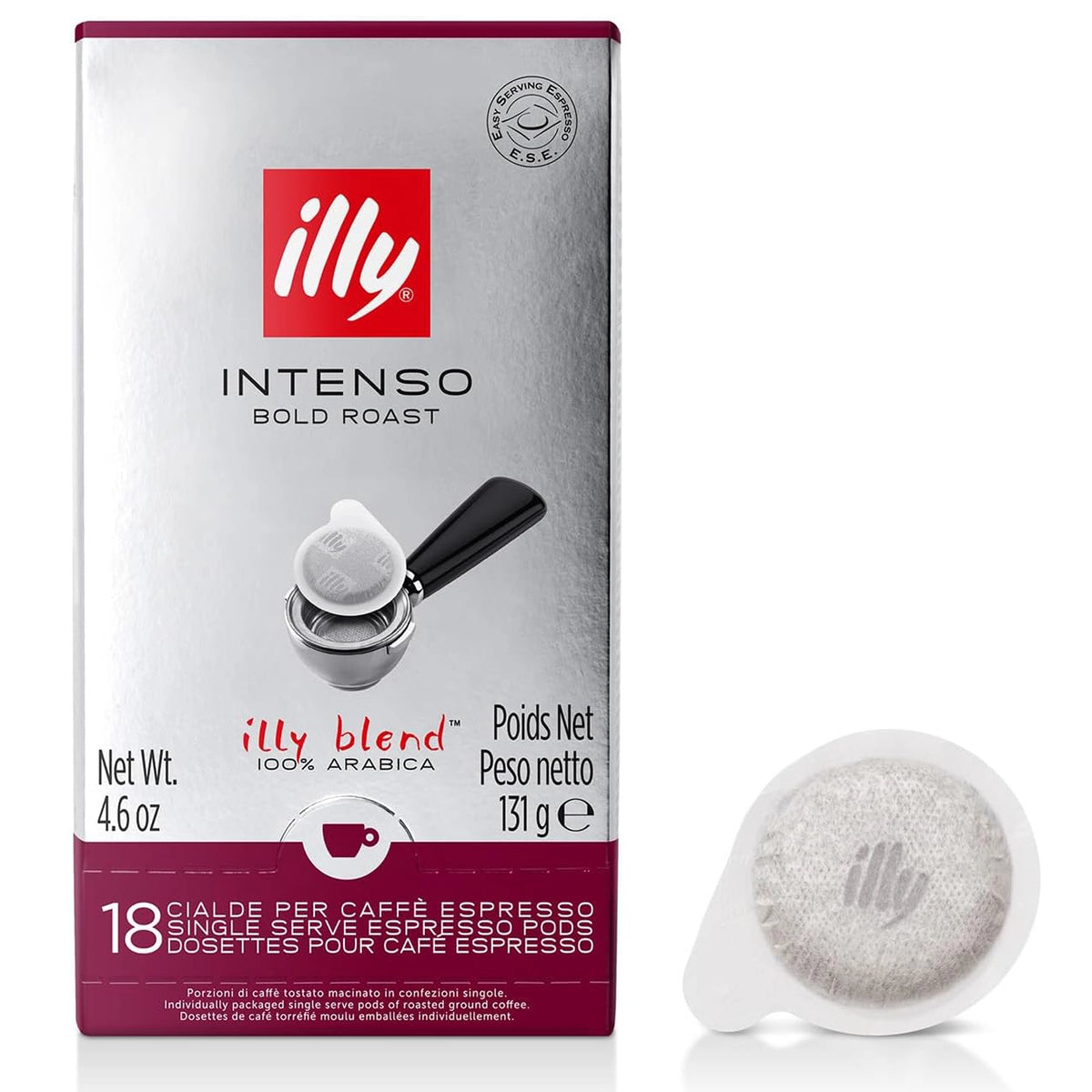 illy Intenso Bold Roast Espresso E.S.E Pods, 18 Pack – ECS Coffee