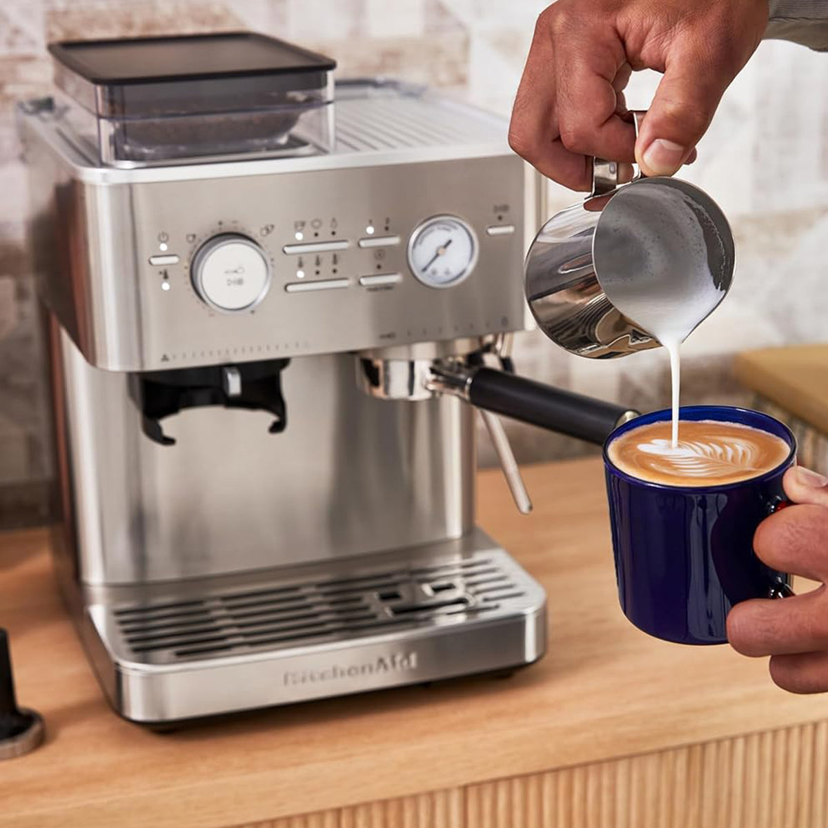 KitchenAid Semi-Automatic Espresso Machine, Brushed Stainless Steel #K ...