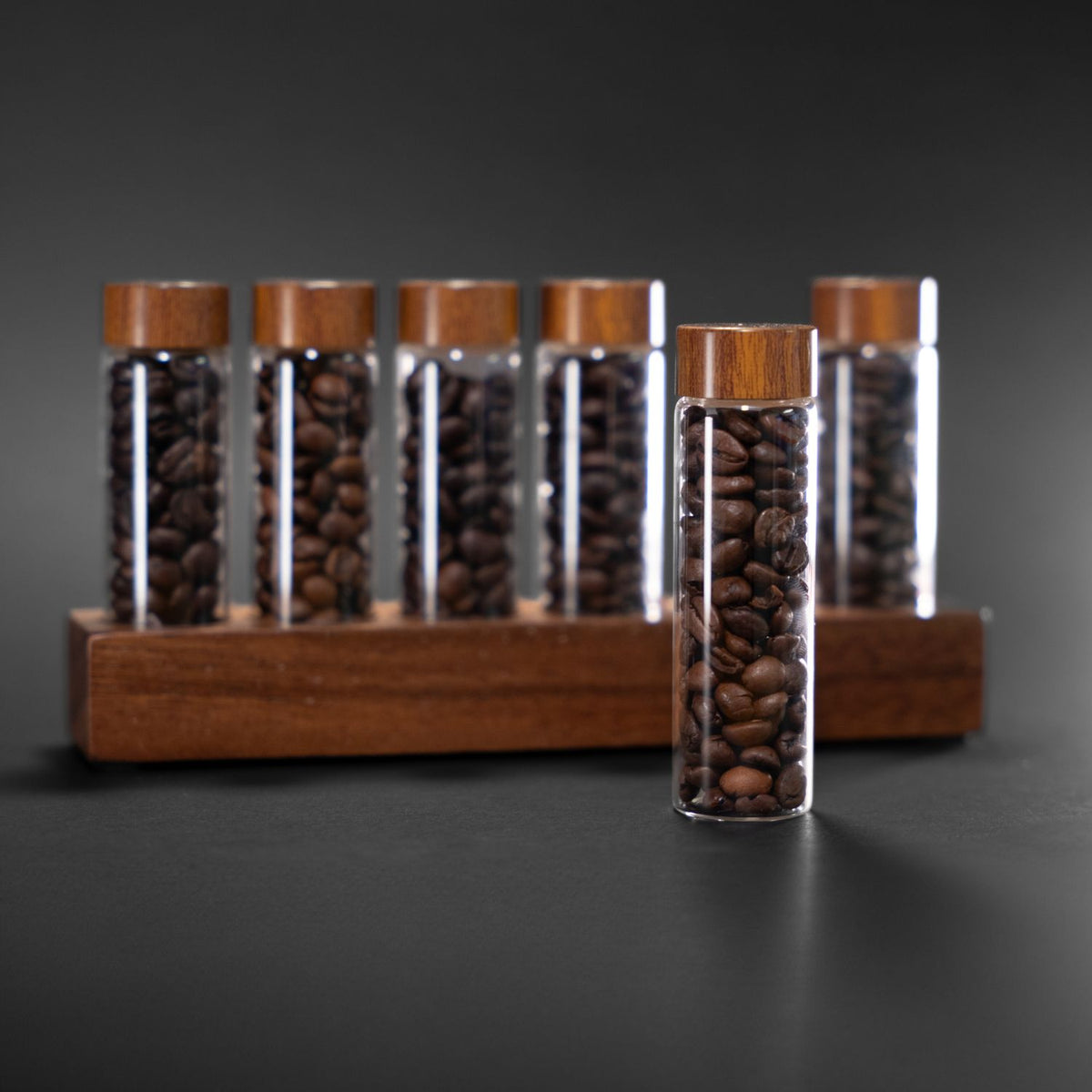 I.XXI Coffee Bean Tube Display 6 Pack with stand – ECS Coffee