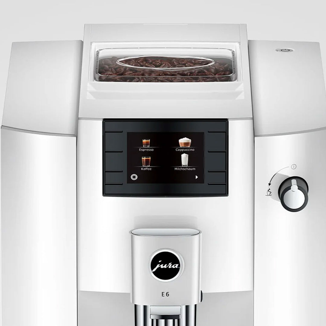 Jura E6 Automatic Espresso Machine, Piano White #15559 – ECS Coffee