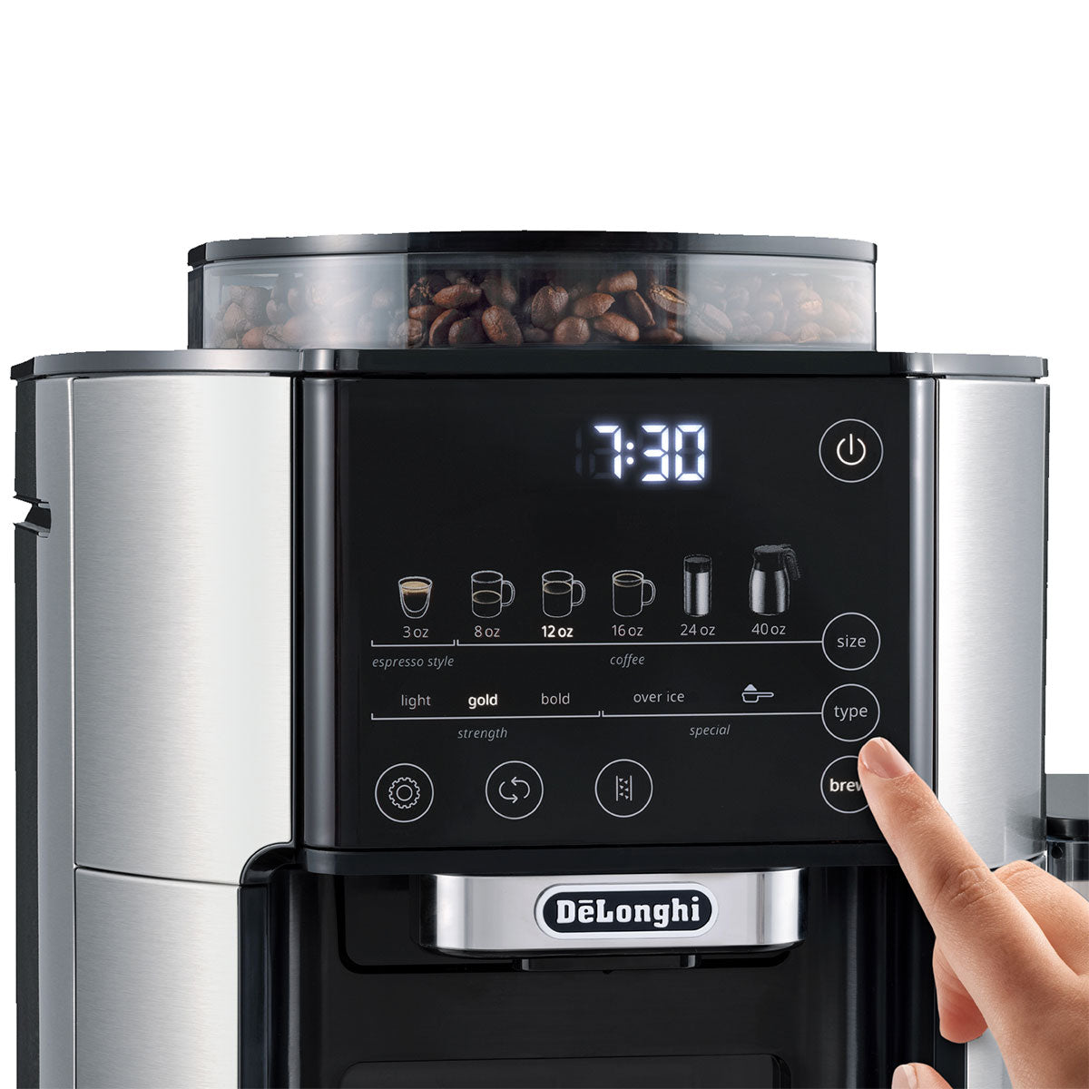 DeLonghi TrueBrew Automatic Coffee Machine, Stainless with Thermal Car ...